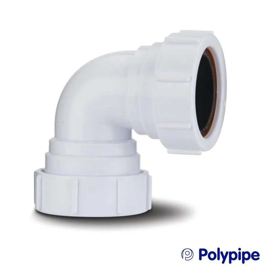 Polypipe PS16 40mm Multifit Compression Elbow | 1 1/2" Waste Pipe Bend ...