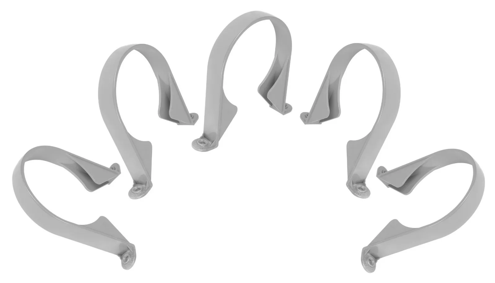 Grey Soil Pipe Clips x 5 Soil & Vent Pipe Bracket 110mm 4" - Pipescenes