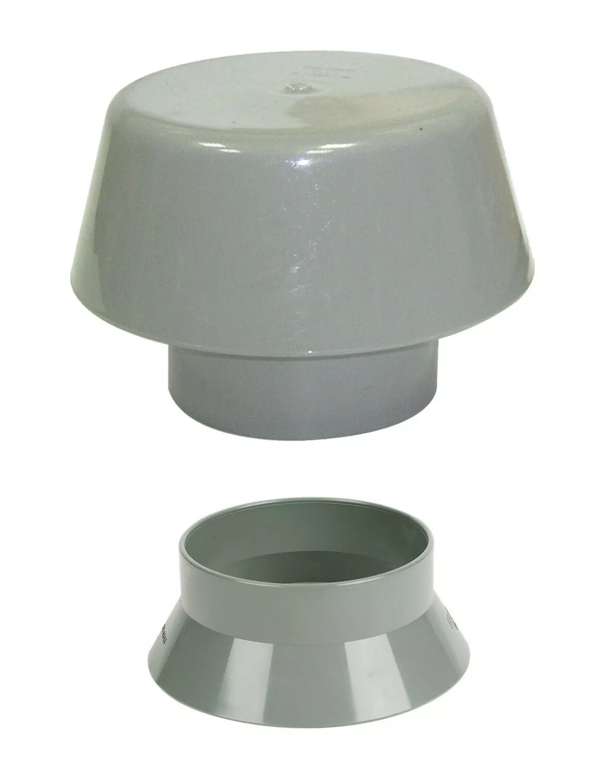 Grey Vent Kit 110mm Vent Cowl & Weather Collar Soil Pipe Stack Mushroom ...