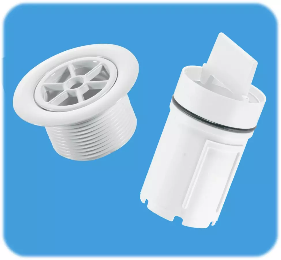70mm Shower Drain Top Waste White ABS with Short Hair Trap Dip Tube STW ...