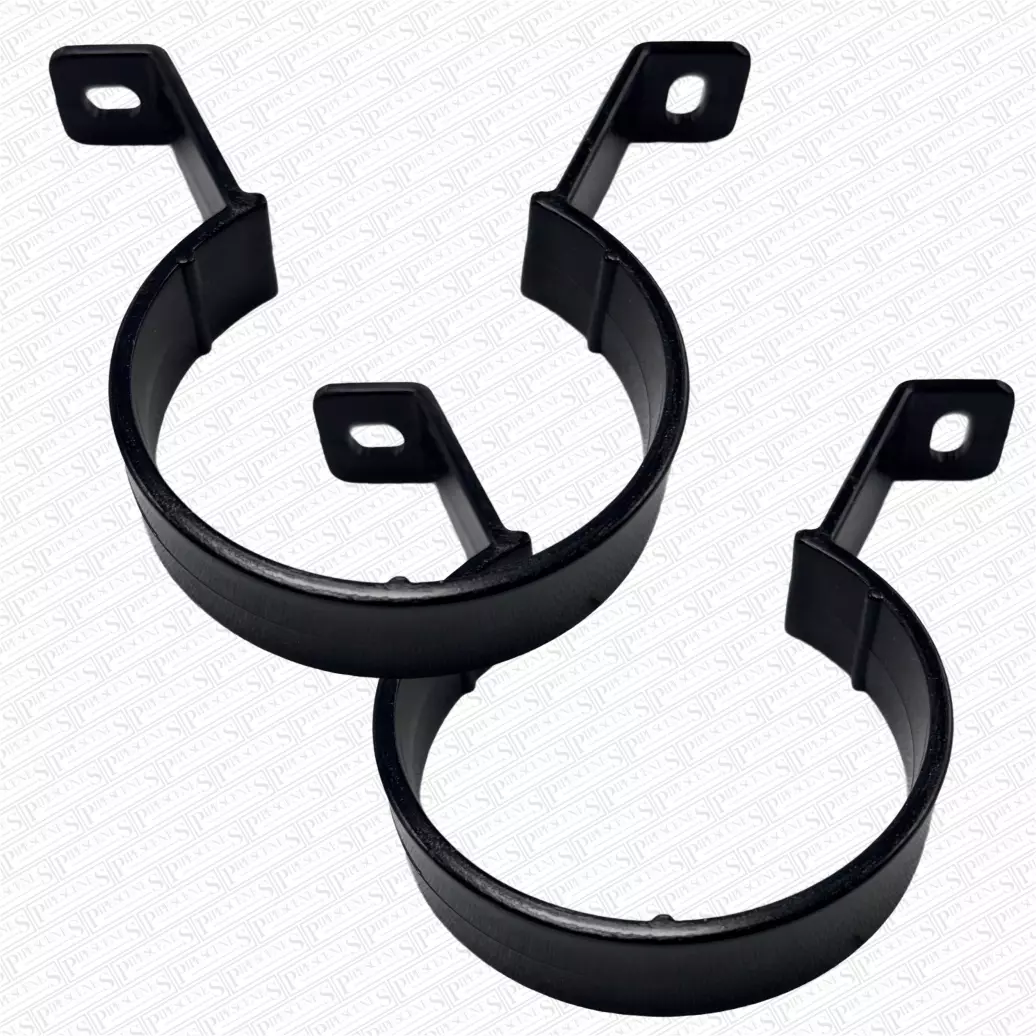 Black Gutter Rainwater Down Pipe Clips x 2 Pipe Brackets 68mm Round ...