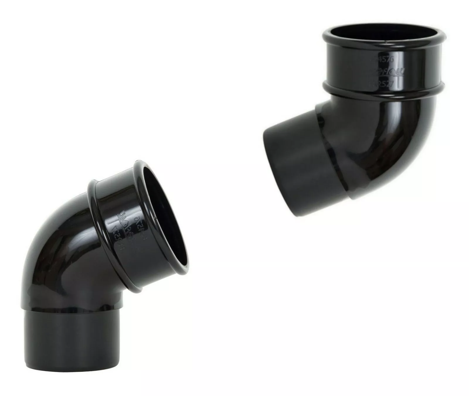 Gutter Swan Neck Down Pipe Rainwater Offset Bend Set 68mm Black for ...