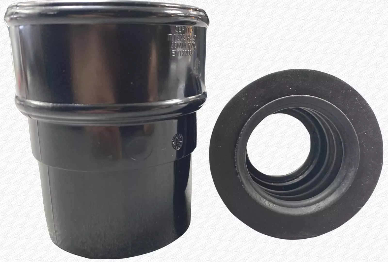 Gutter Down Pipe Rainwater 40mm Adaptor Connector Kit for 68mm Black ...