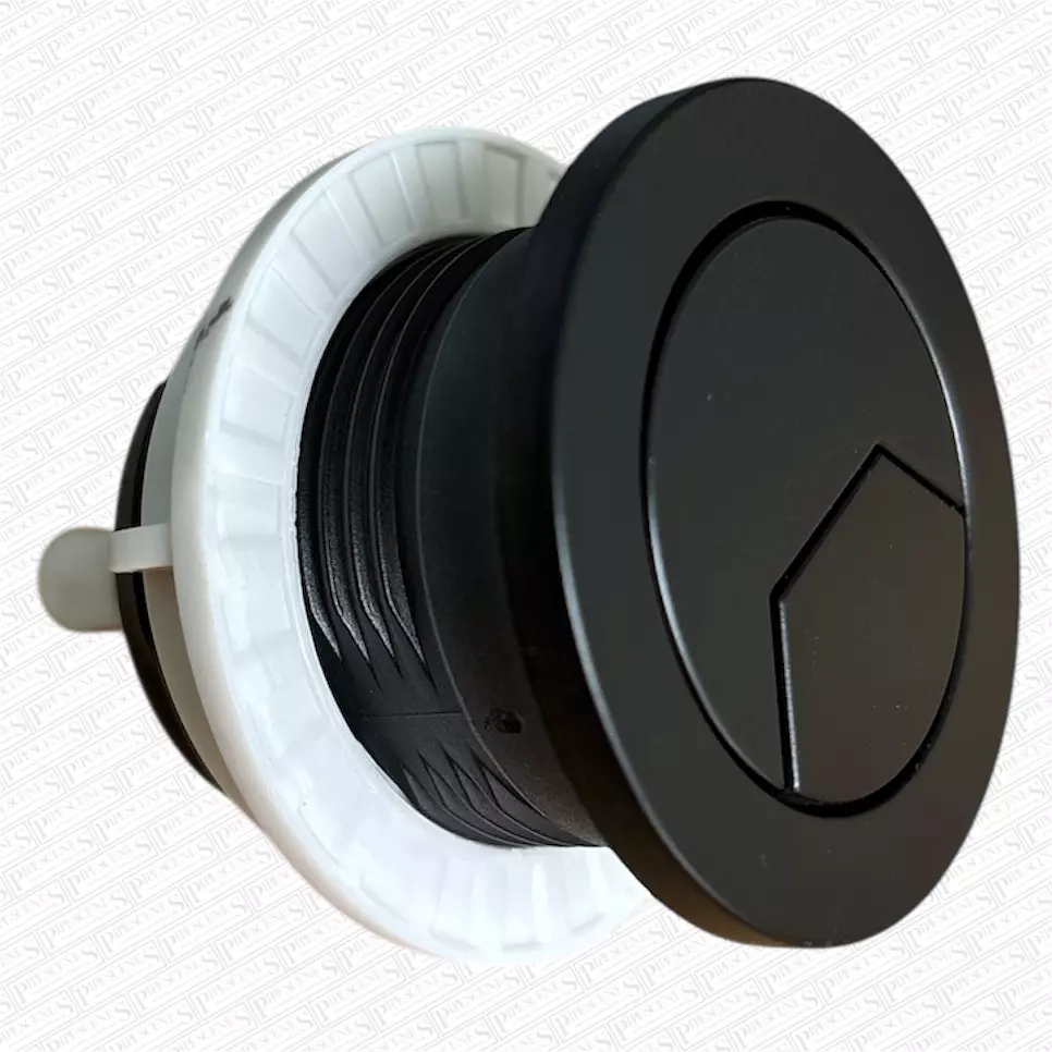 Siamp Optima 50 Toilet Push Button BLACK Dual Flush Fits Jacuzzi ...